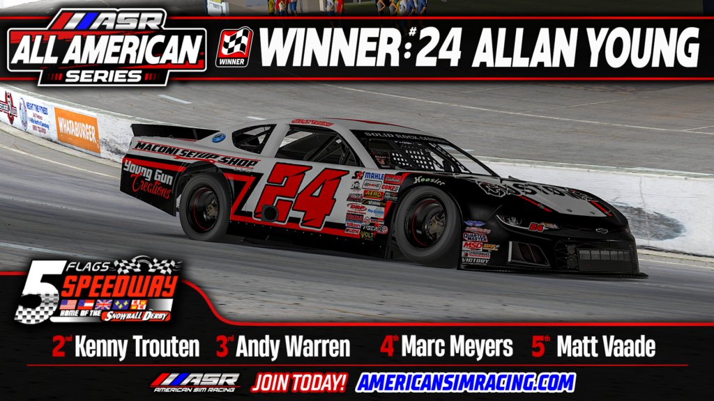 Allan Young Saves Just Enough to Win at Five Flags! - American Sim Racing